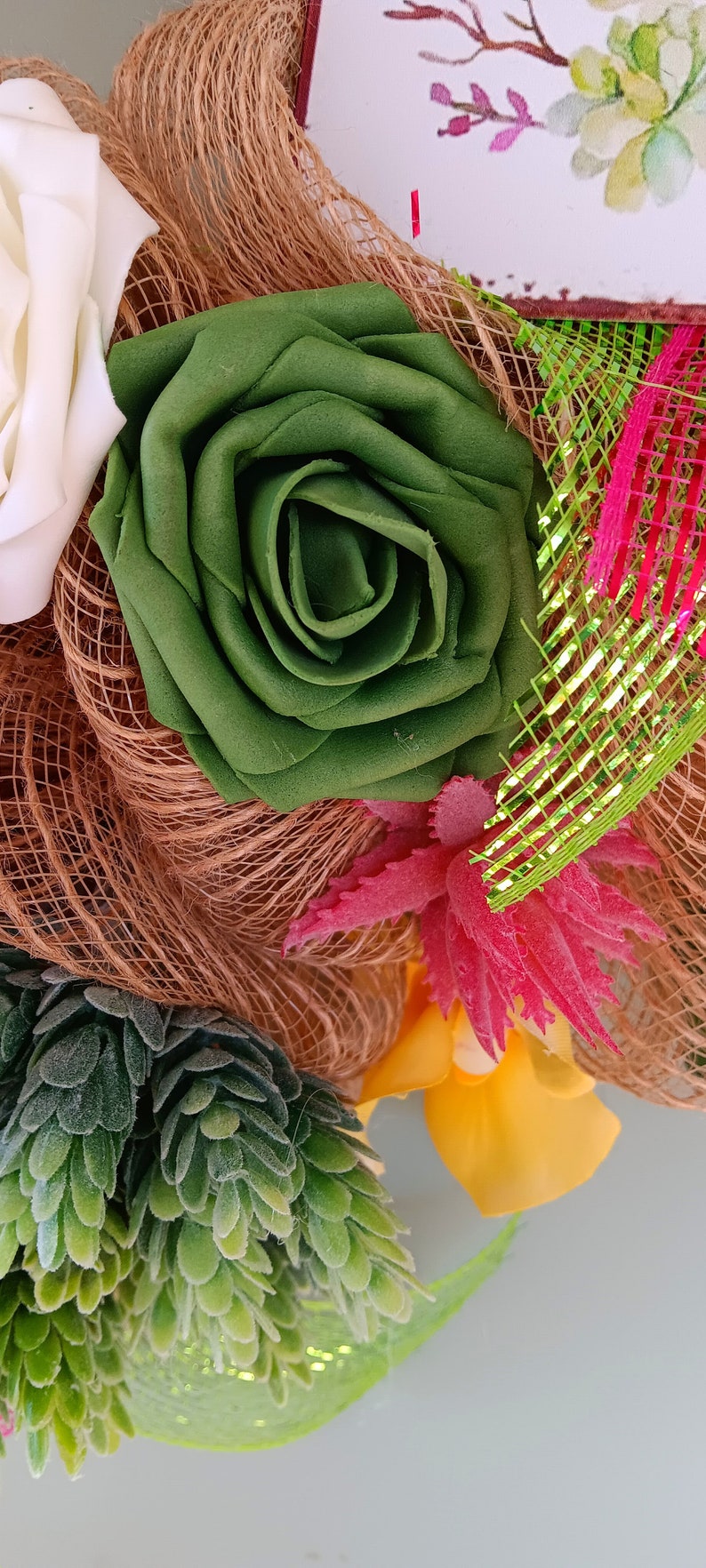 Summer Cactus-succulent Door Wreath. Wreath Hanger Included - Etsy