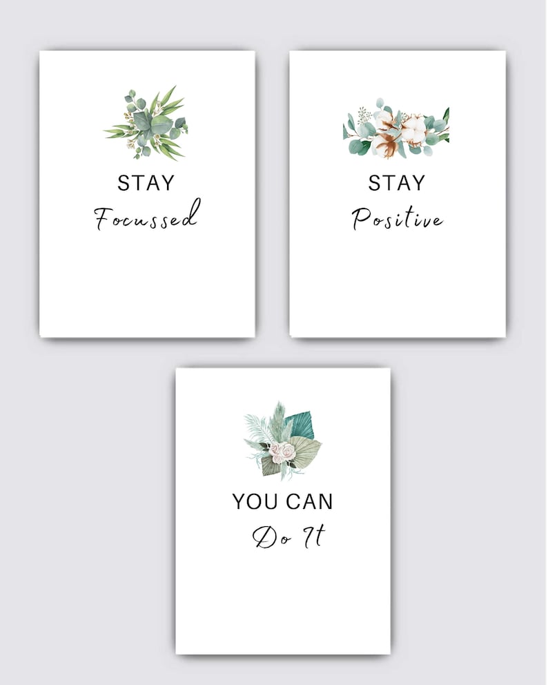 Set of 3, Inspirational Quote, Motivational Quotes Poster, Office Decor ...