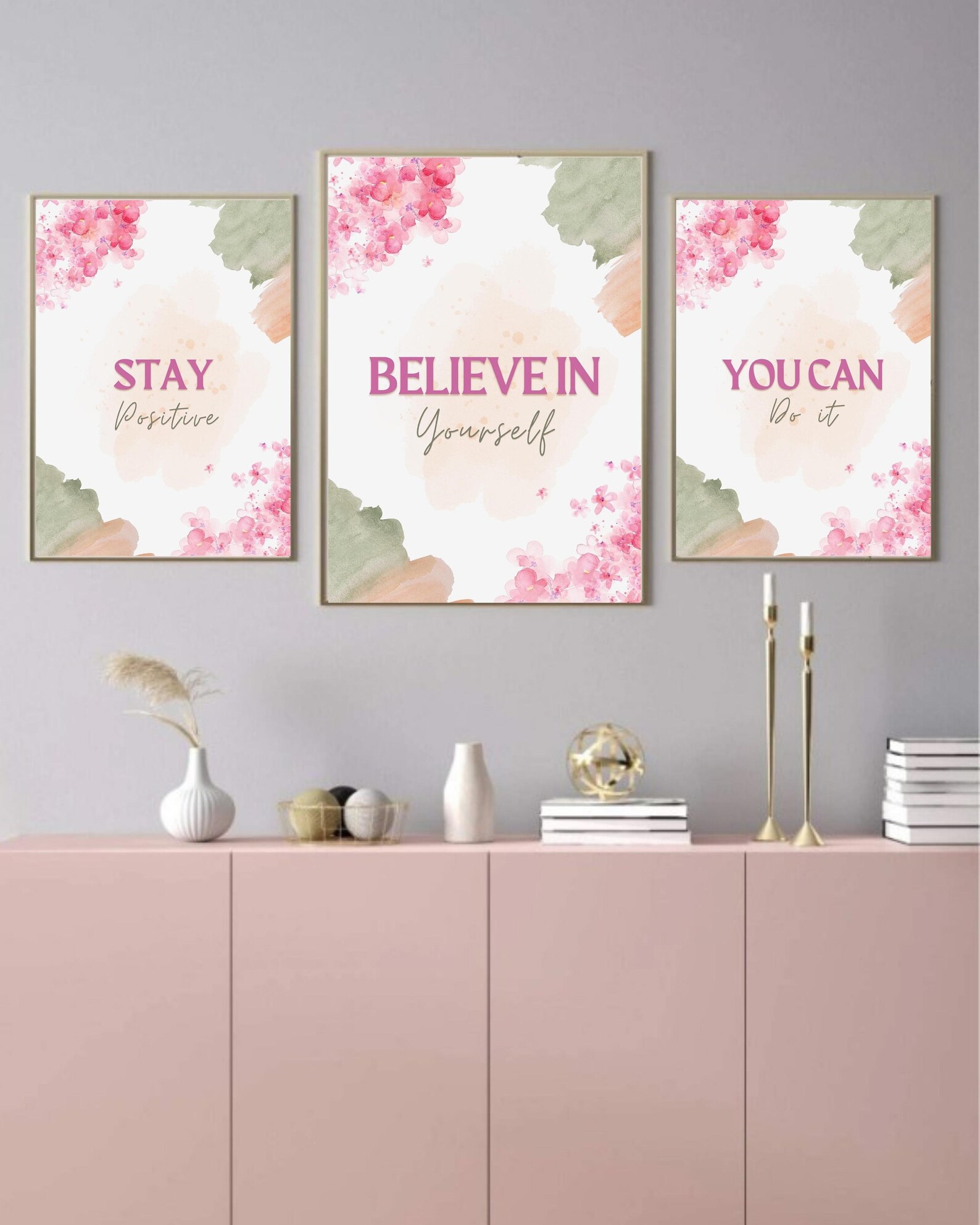 Printable Set of 3 Inspirational Wall Arts for Home Office ...