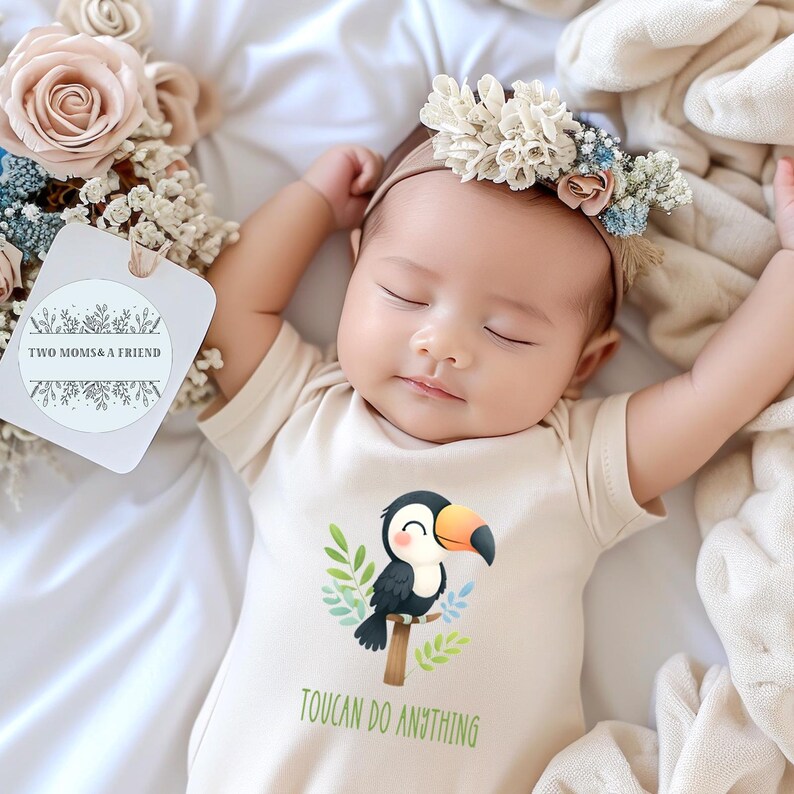 Toucan Do Anything Baby Onesie® Bodysuit, Natural Cotton, Baby Shower ...