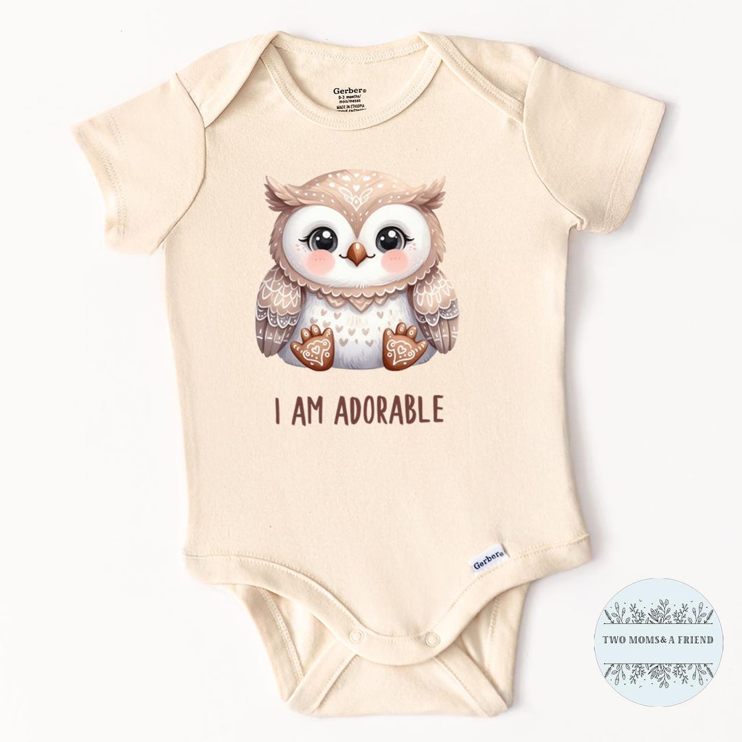 Owl I Am Adorable -baby Onesie® Bodysuit, Natural Cotton, Baby Shower ...