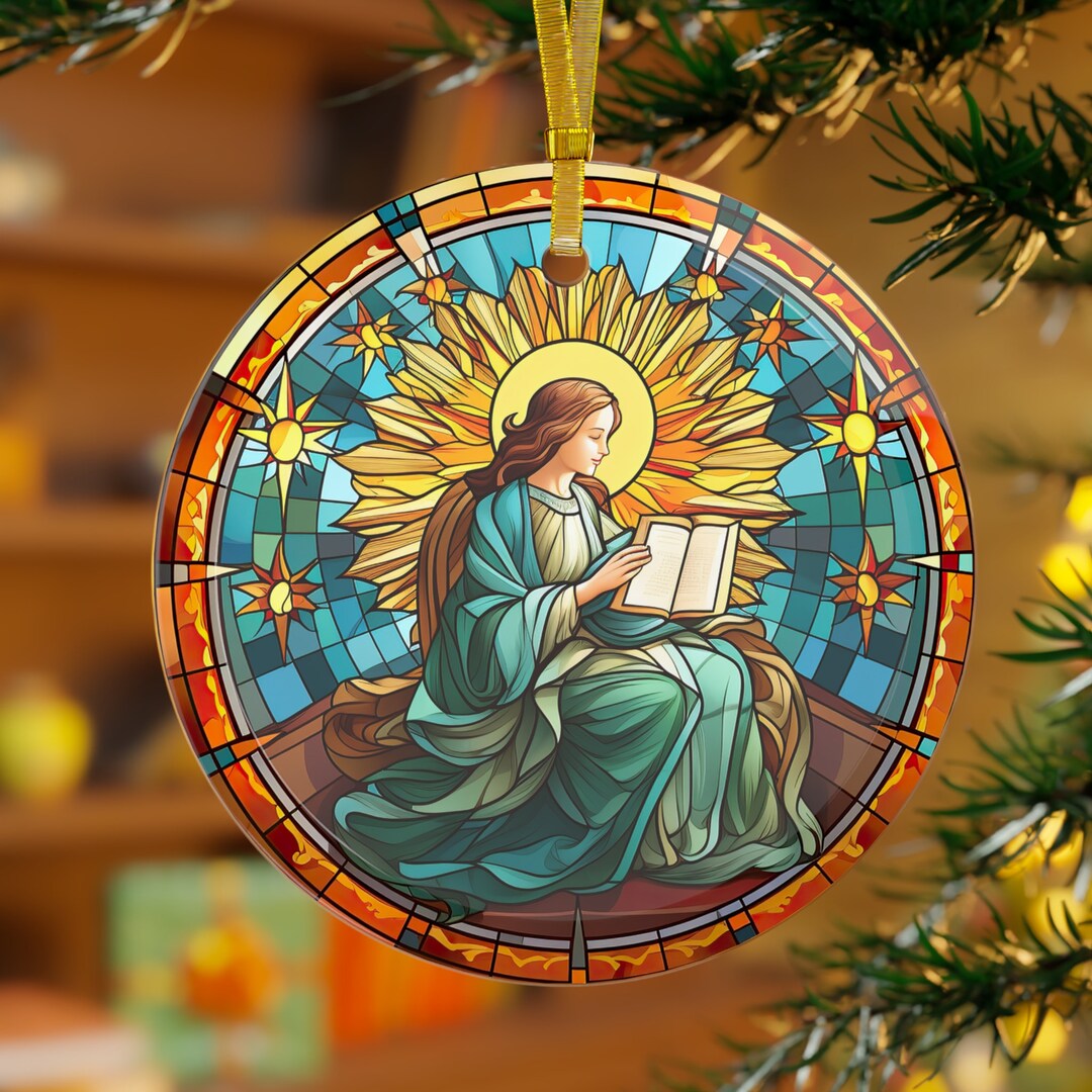 Religious Glass Ornament- Stained Glass Image Printed on Glass ...