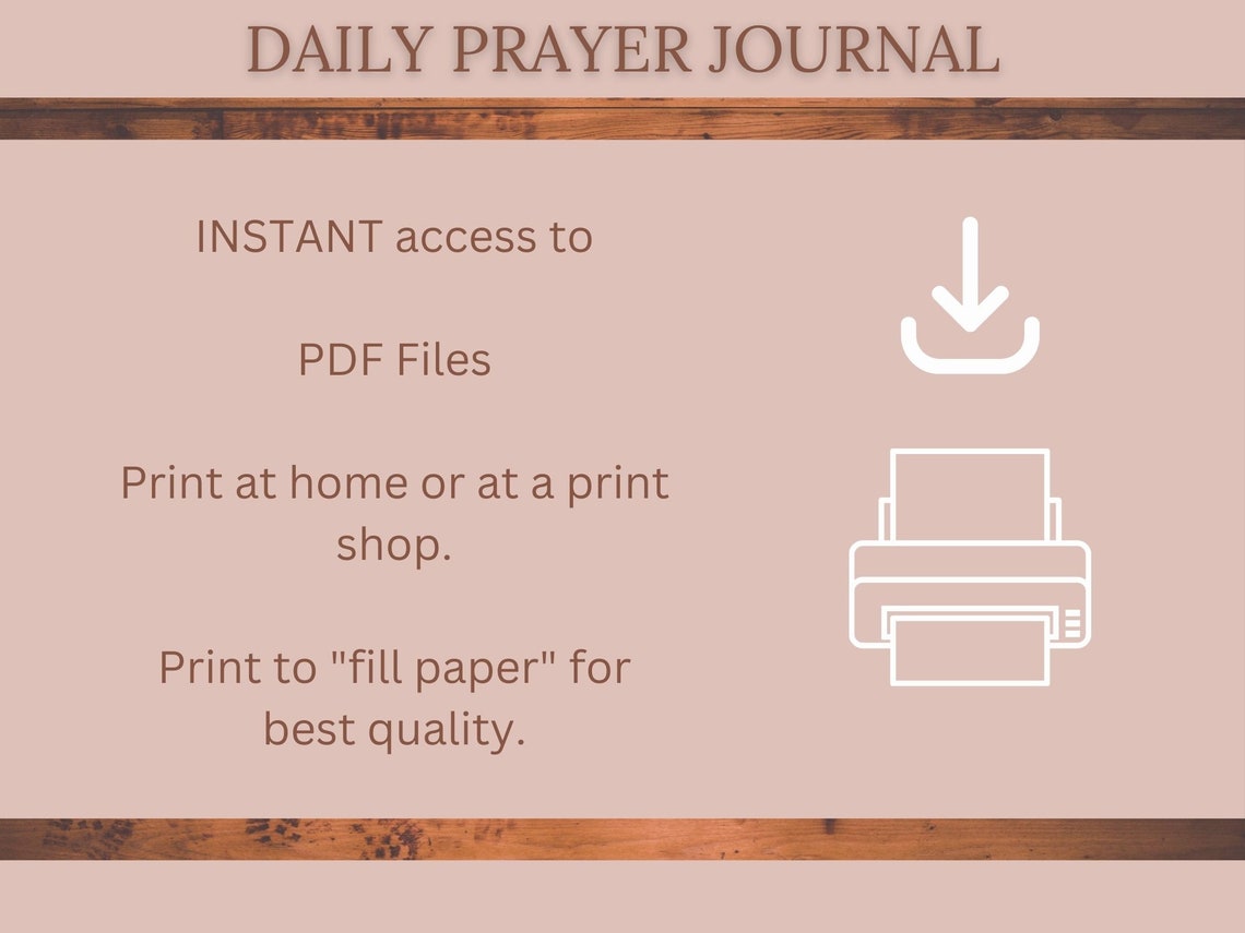 Daily Prayer Journal Printable PDF Template Instant Digital Download ...