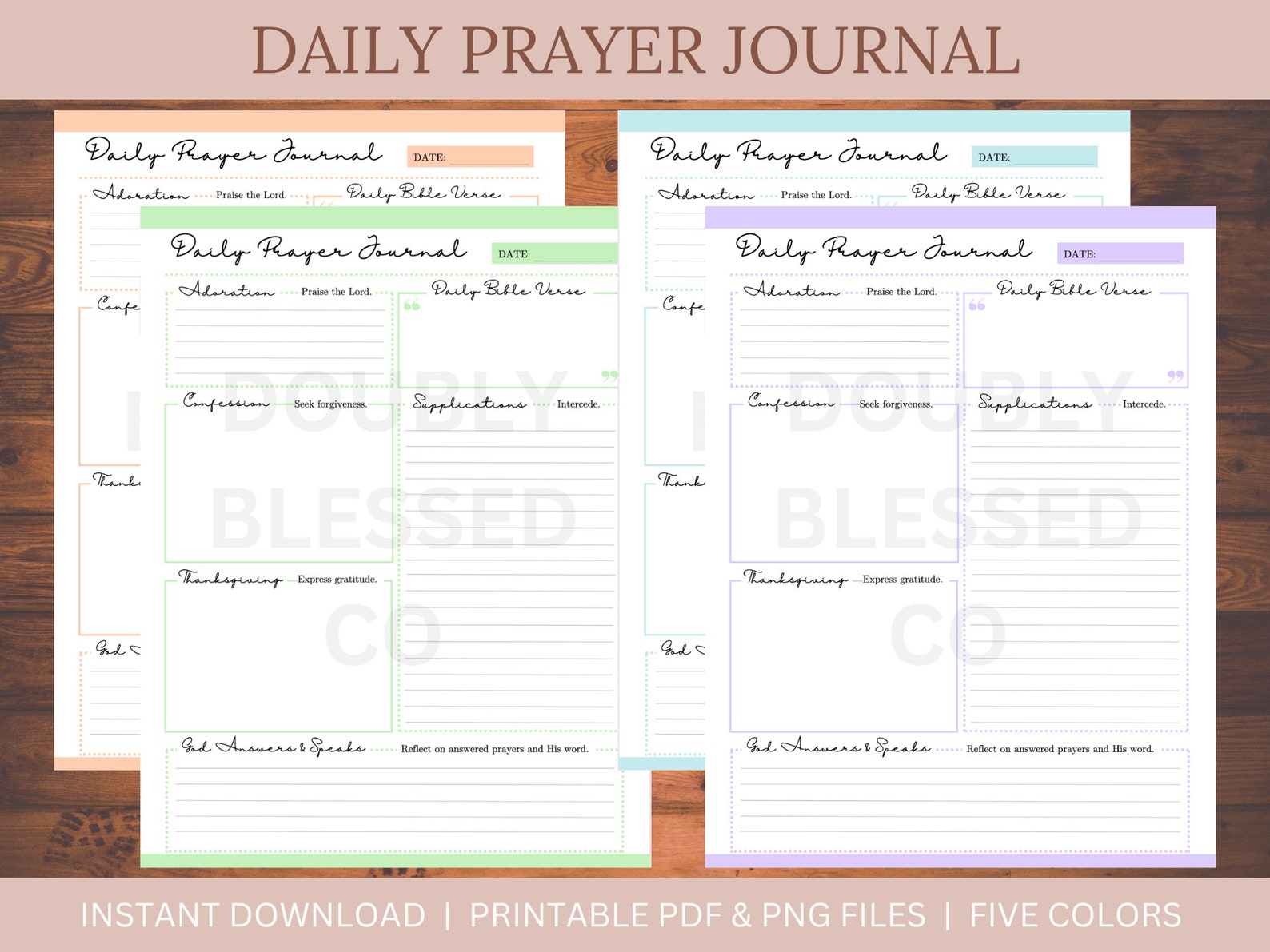 Daily Prayer Journal PDF PNG Printable Template Instant Download ...