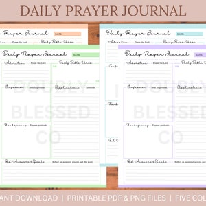 Daily Prayer Journal PDF PNG Printable Template Instant Download ...