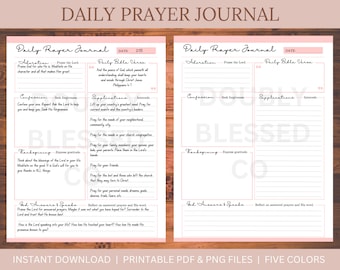 Daily Prayer Journal Printable PDF Template Instant Digital Download ...