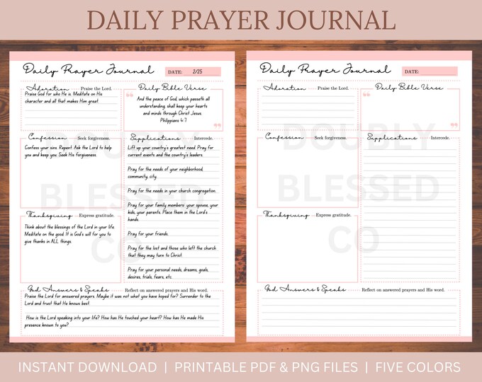 Daily Prayer Journal PDF PNG Printable Template Instant Download ...