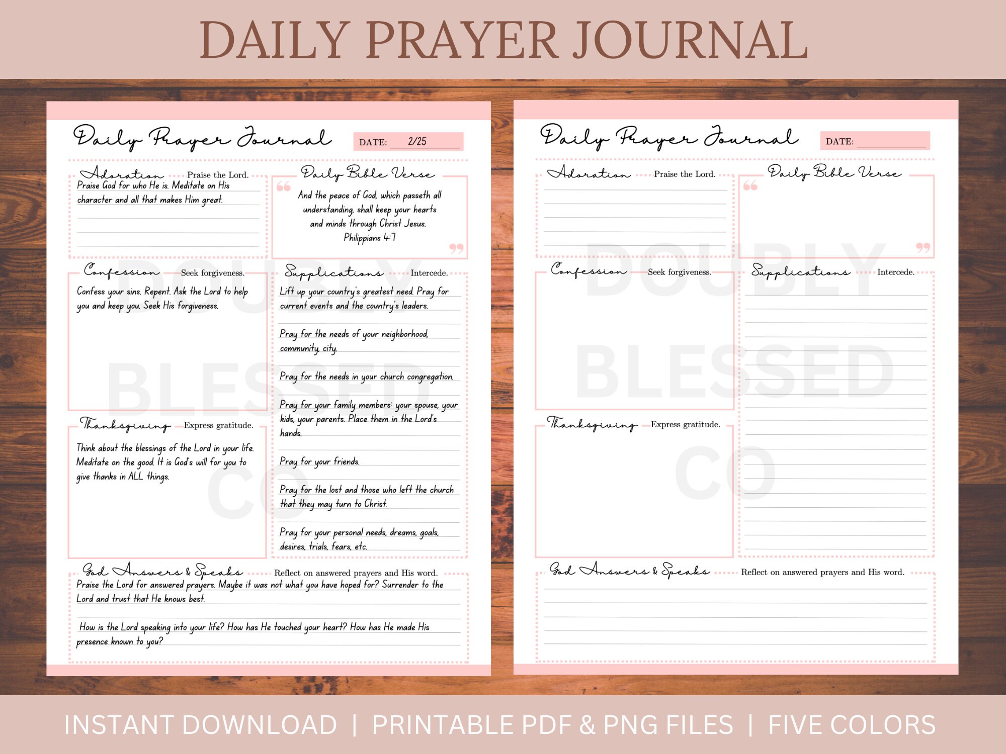 Daily Prayer Journal PDF PNG Printable Template Instant Download ...