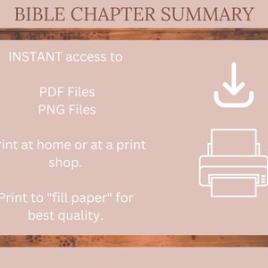 Bible Chapter Summary PDF PNG Printable Template Instant Download ...