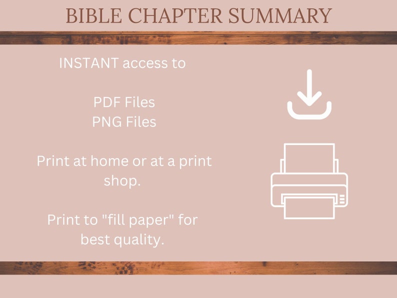 Bible Chapter Summary PDF PNG Printable Template Instant Download ...