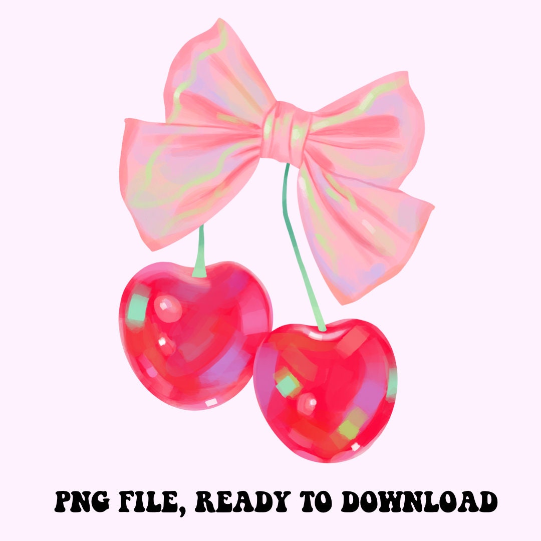 Cherry Bow Png - Etsy