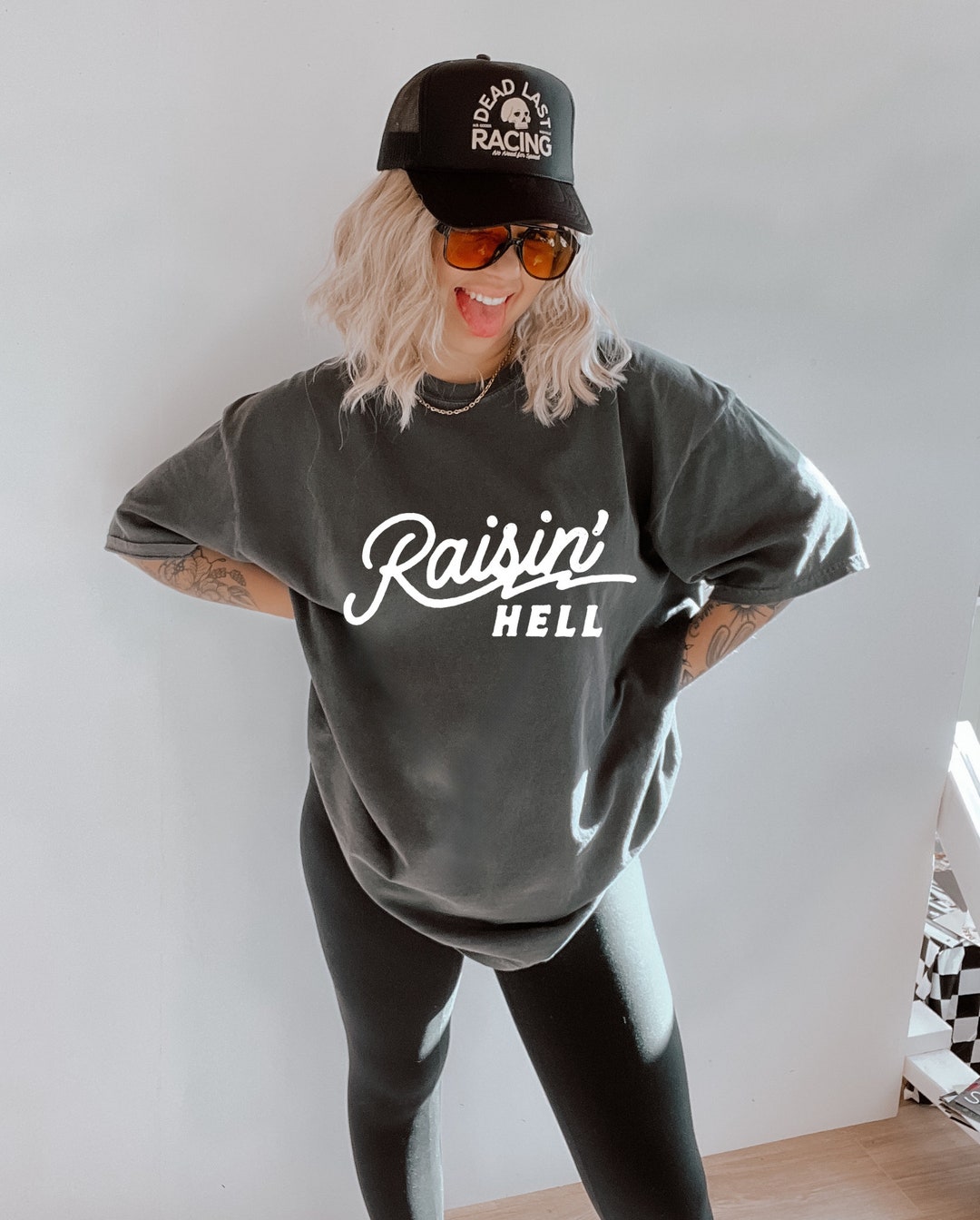 Raisin' Hell Mineral Wash Tee - Etsy