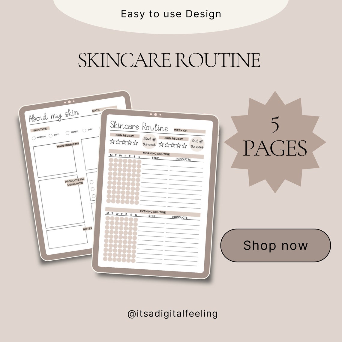 Skincare Routine Planner, Beauty Planner Bundle, Skincare Templates ...