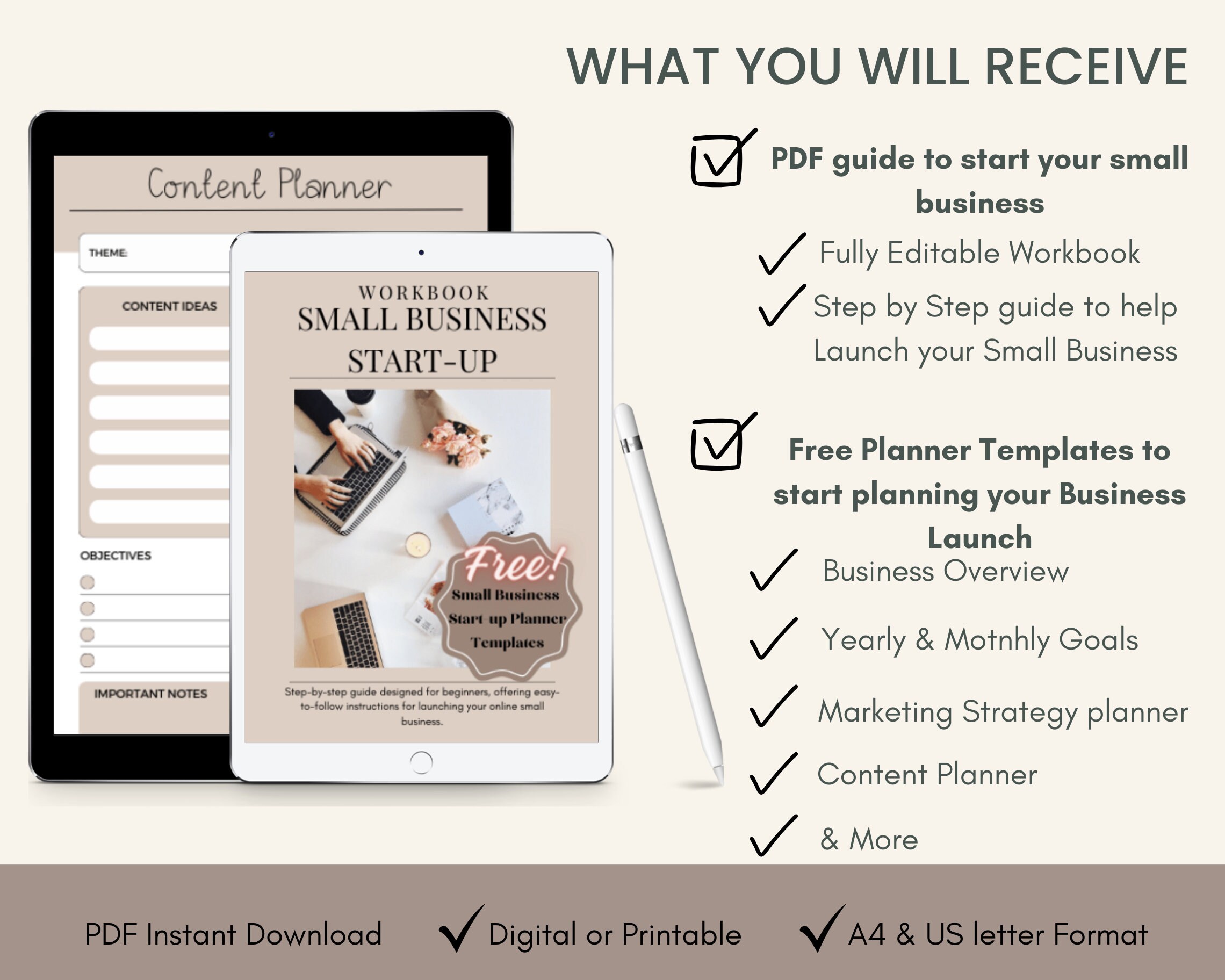 Start up Business Guide & Workbook, Small Business Planner, Small ...
