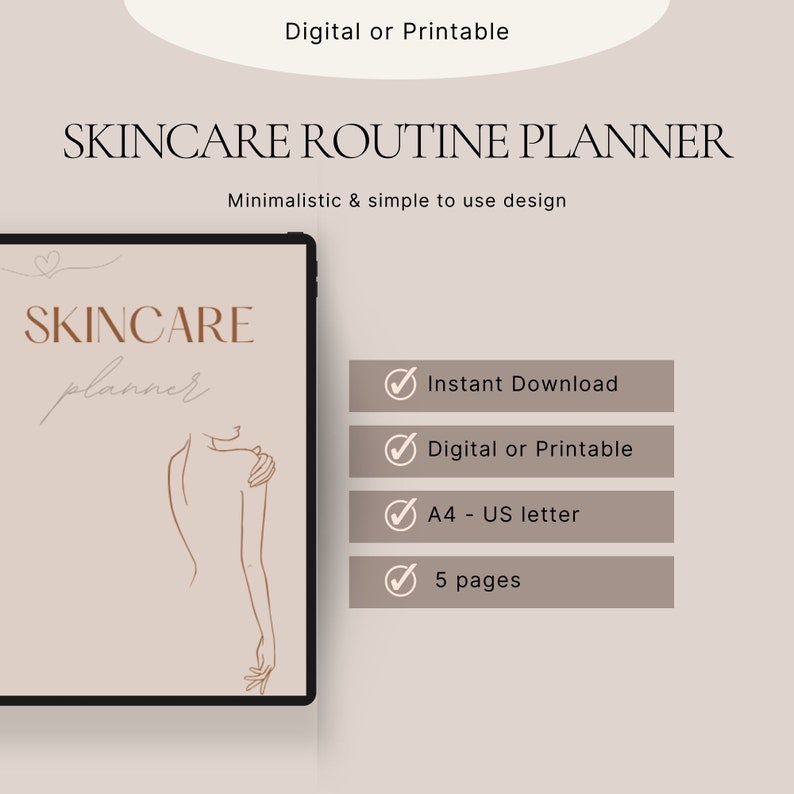 Skincare Routine Planner, Beauty Planner Bundle, Skincare Templates ...