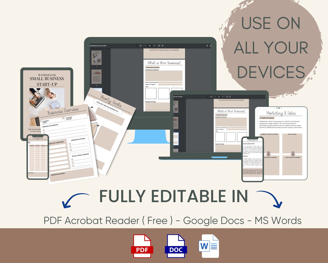 Start up Business Guide & Workbook, Small Business Planner, Small ...