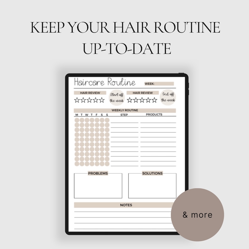 Haircare Routine Planner, Hair Planner Bundle, Haircare Templates ...