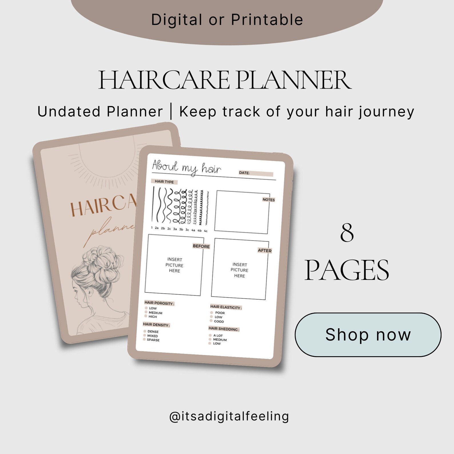 Haircare Routine Planner, Hair Planner Bundle, Haircare Templates ...