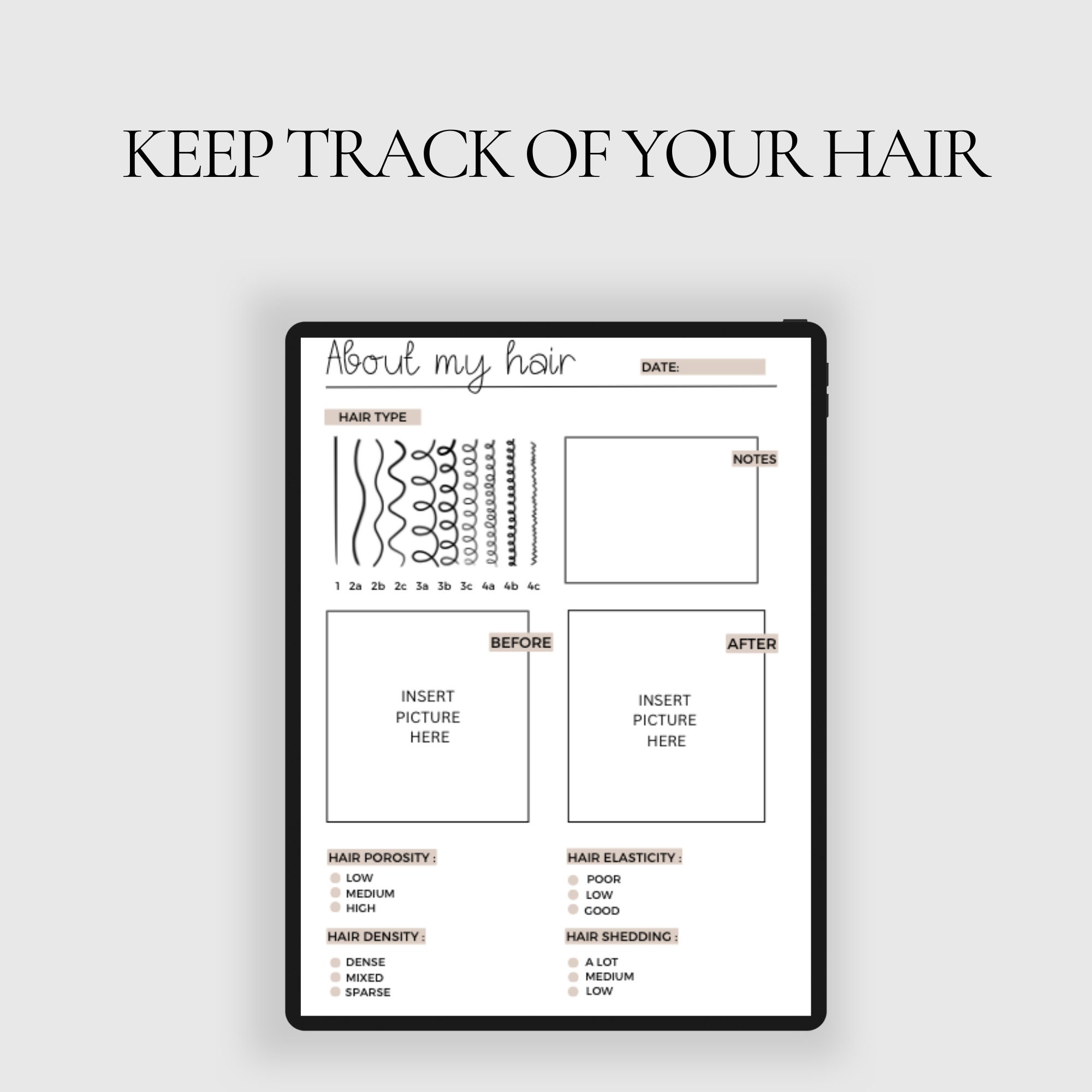 Haircare Routine Planner, Hair Planner Bundle, Haircare Templates ...