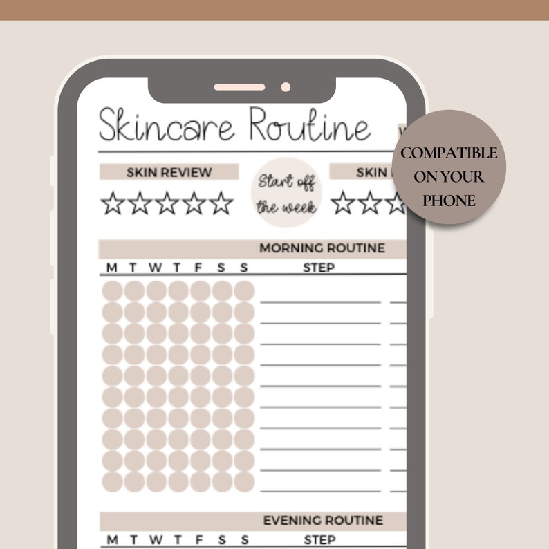 Skincare Routine Planner, Beauty Planner Bundle, Skincare Templates ...