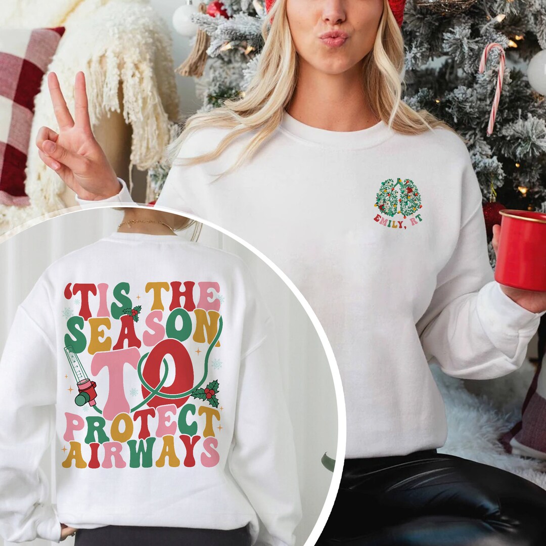Tis the Season to Protect Airways Christmas Shirt, Nurse Respiratory ...