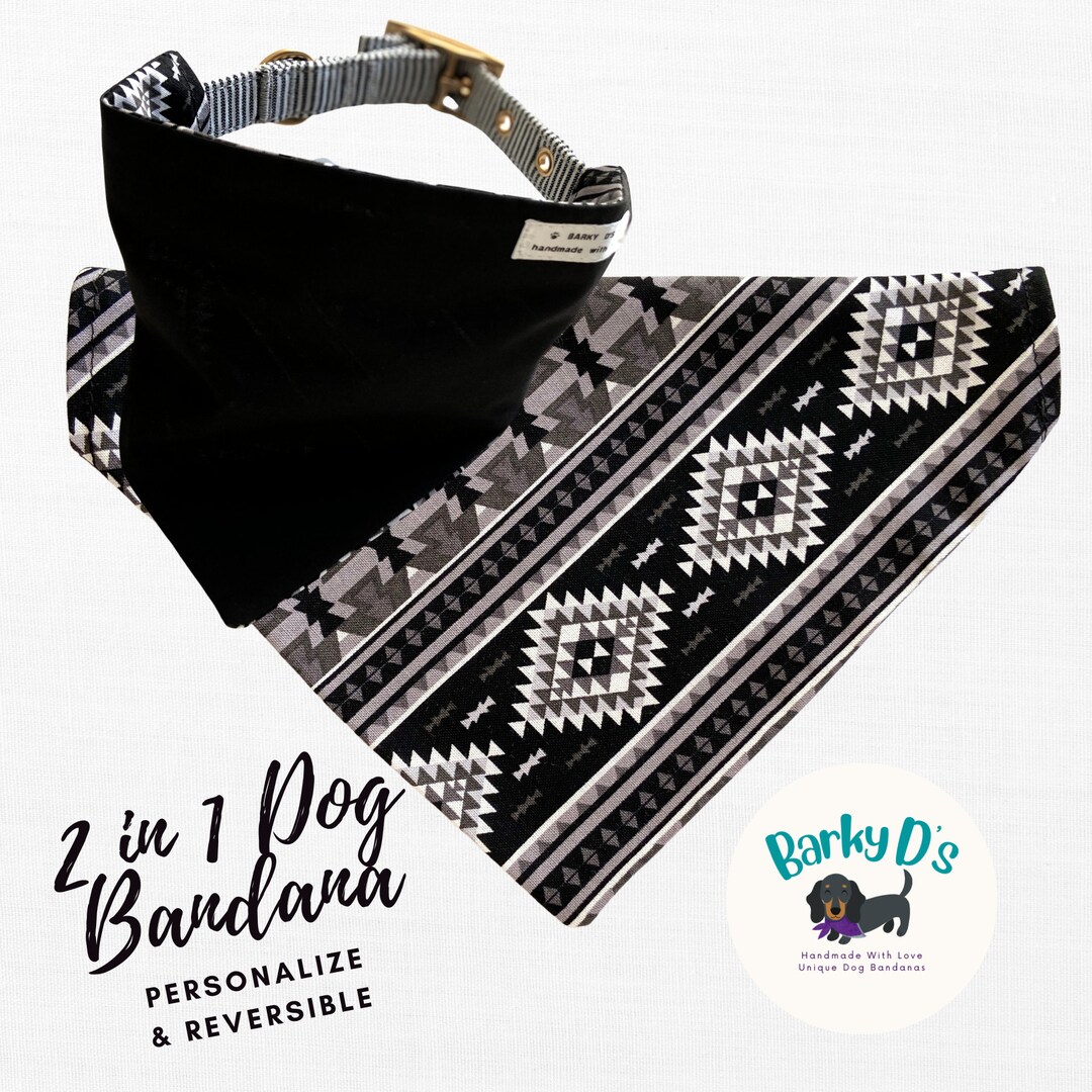 Black & White Aztec Tribal Arizona Native Southwest Dog Bandana ...