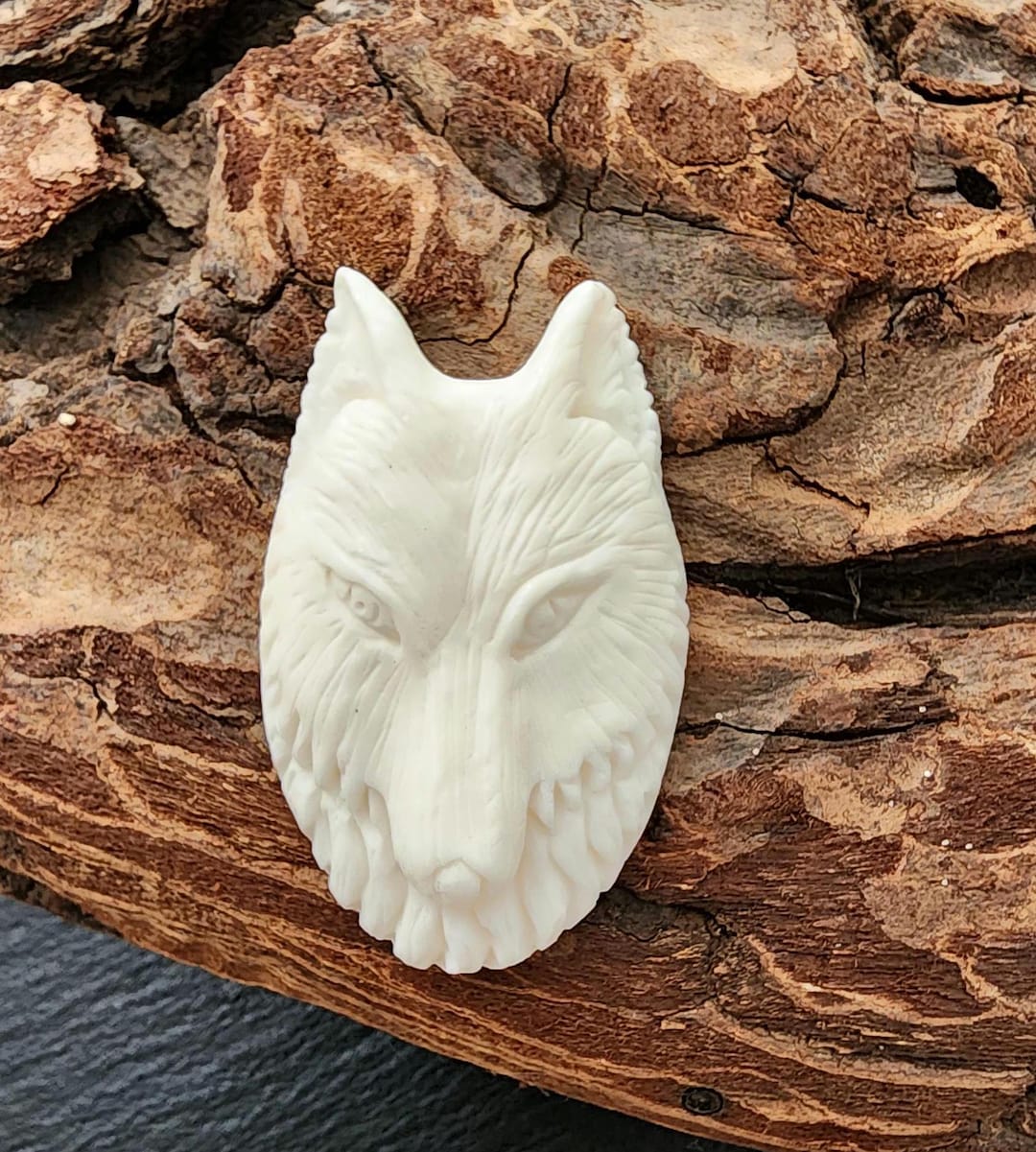 Carved Buffalo Bone Wolf P070 - Etsy