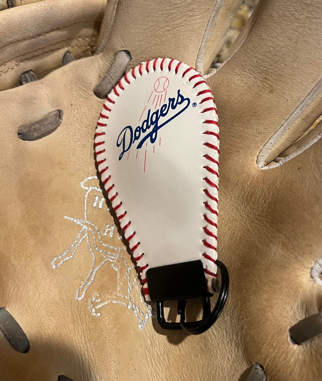 Dodgers Team Logo Baseball Keychain - Etsy