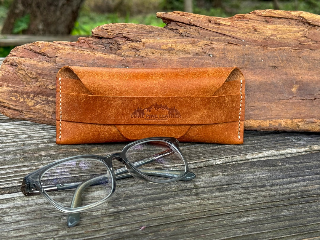 Handcrafted Leather Glasses Case, Leather Sunglass Case, Hand Stitched ...