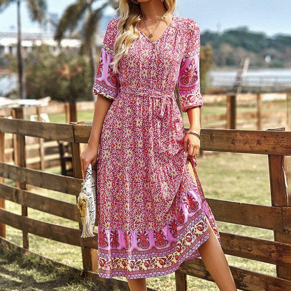 Pink Bohemian Dress - Etsy