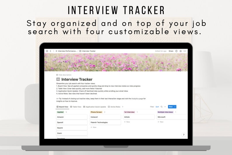 Notion Interview Performance Template Pack Career Planner - Etsy
