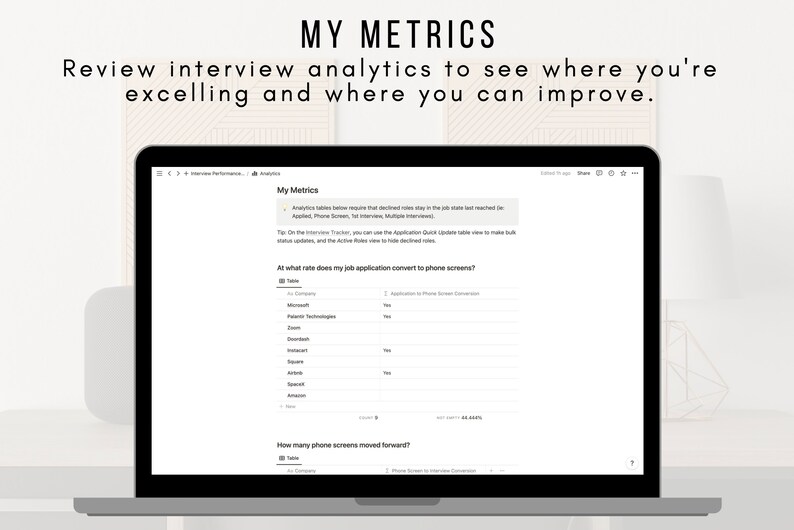 Notion Interview Performance Template Pack Career Planner - Etsy