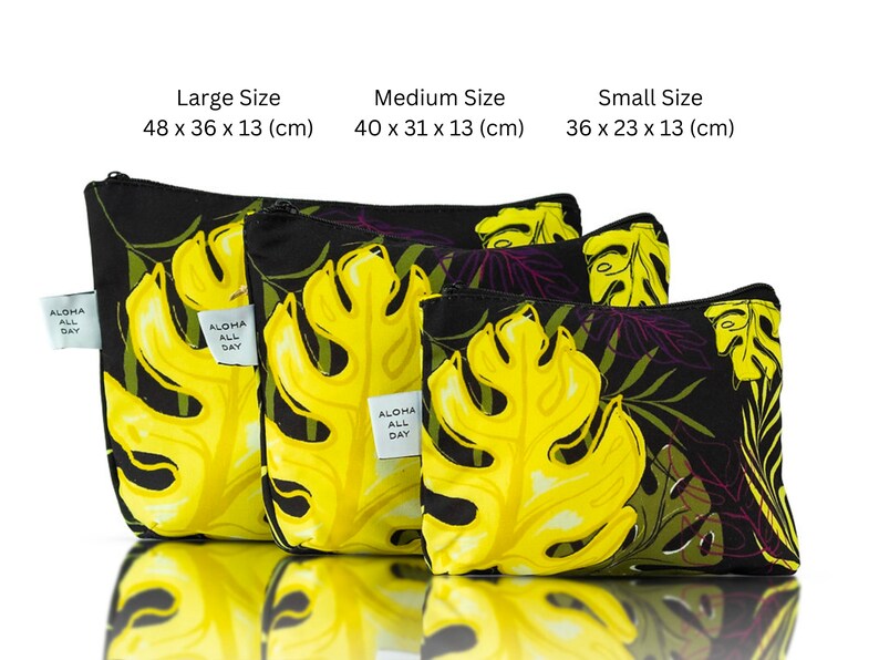 Hawaiian Yellow Monstera Canvas Pouch Bag, Makeup Bag, Cosmetic Bag ...