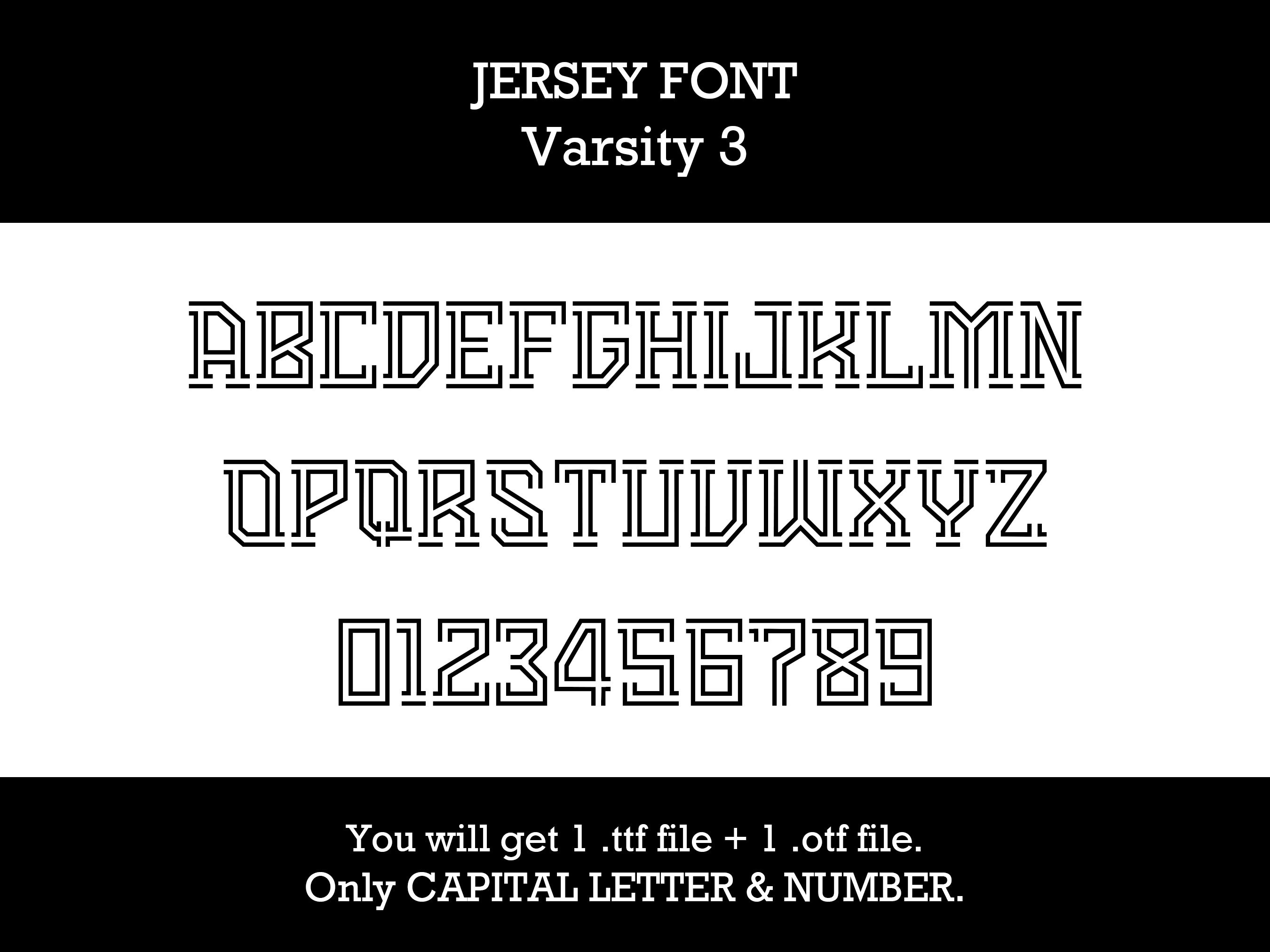 Varsity 3 1 TTF 1 OTF File Font for Jersey Varsity Font Download ...