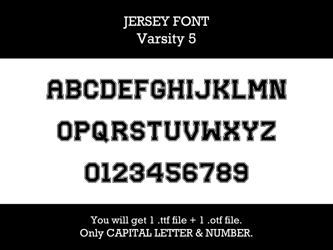 Varsity 5 1 TTF 1 OTF File Font for Jersey Varsity - Etsy