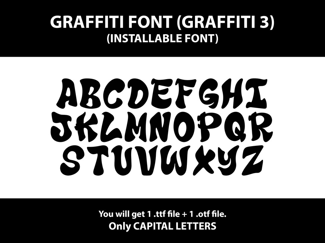 Graffiti Font: Kid-friendly Display Font (TTF & OTF) (digital Download ...