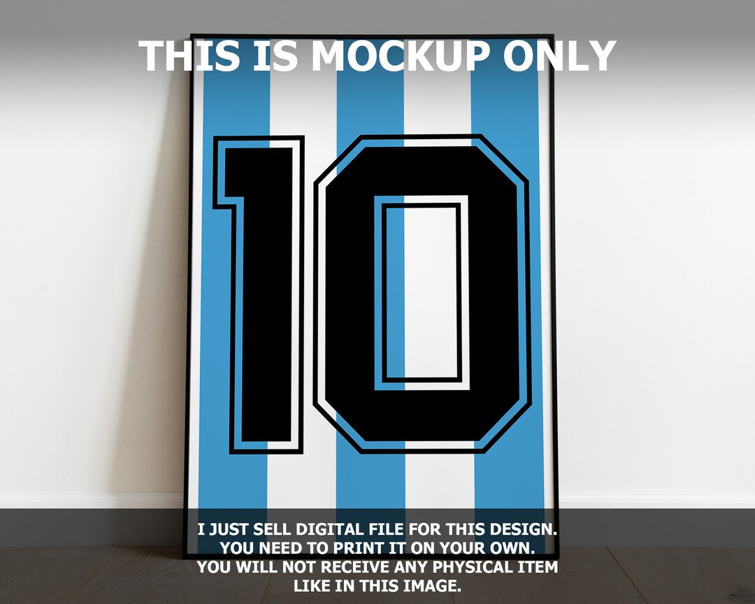 Maradona 10 World Cup 1986 Jersey Poster Digital File (.png) and (.svg ...