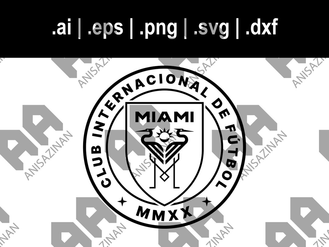 Black and White Inter Miami CF Logo Svg Png Dxf Eps Ai Cut - Etsy Canada
