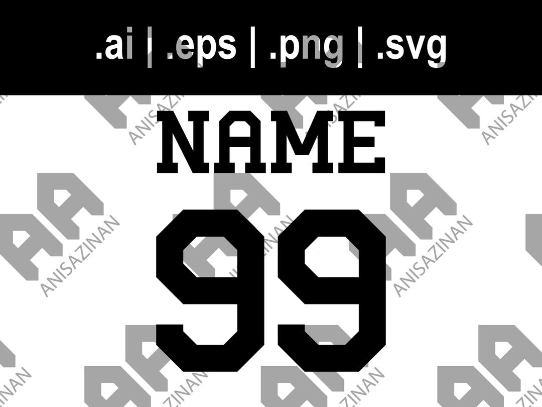 Custom Name & Number for Jersey (varsity_1) Ai Eps Png Svg ...