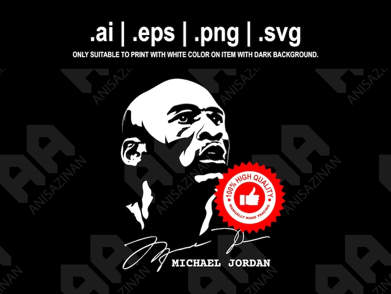 MJ | Michael Jordan Face With Signature Ai Eps Svg Png | Cut File for ...