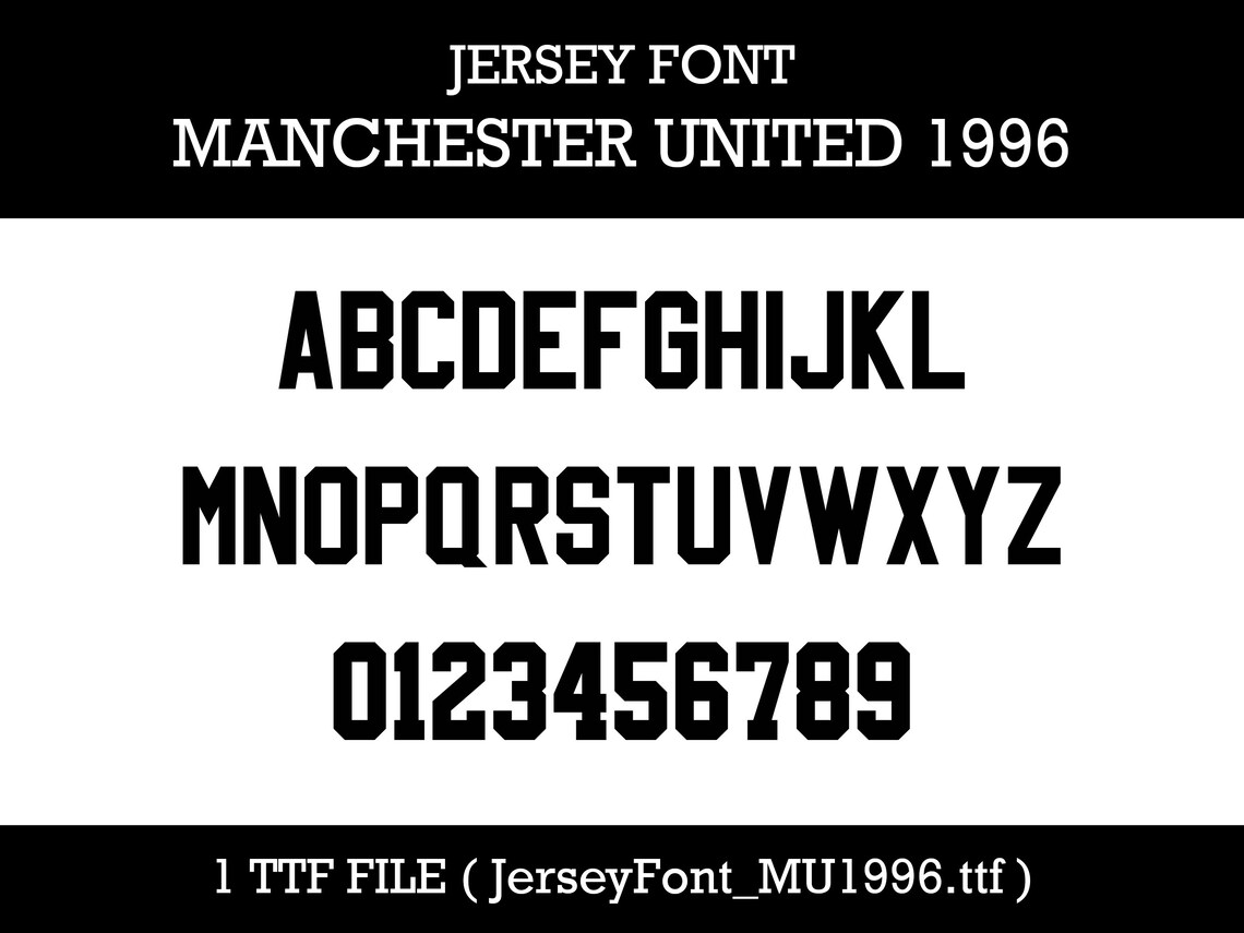 Manchester United 1996 Jersey Font Soccer Font Sport Font - Etsy