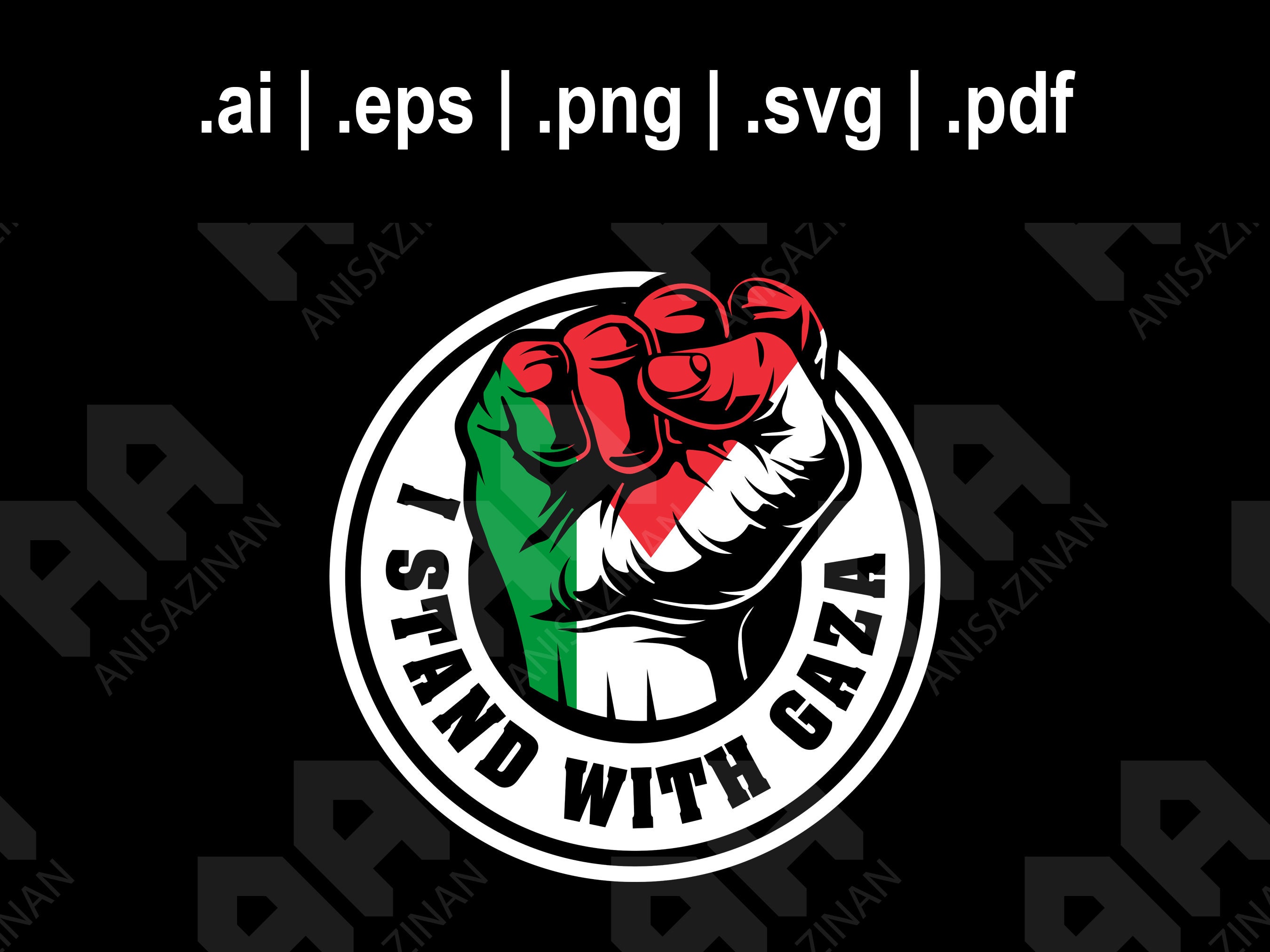 I Stand With Gaza Svg Eps Ai Png Pdf | Instant Download | Solidarity ...