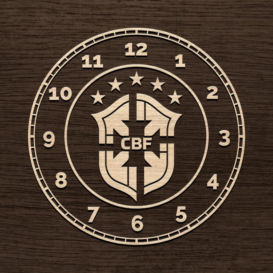 Brazil FC Clock Laser Cut File (svg, Png, Eps, Ai, Pdf, Cdr, Dxf) - Etsy