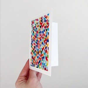 Rainbow Heart Pattern Greeting Card | Watercolour Illustration Art ...