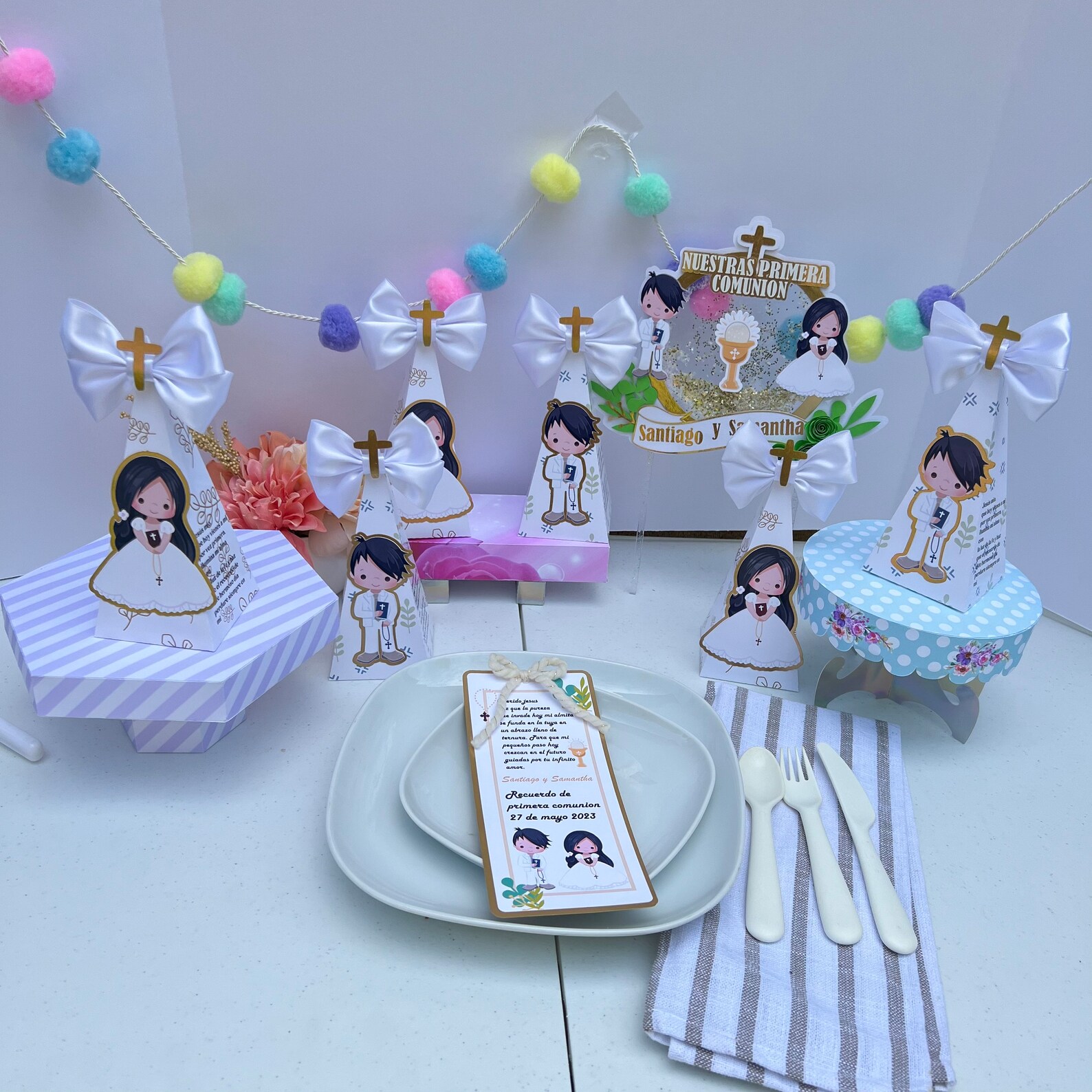 Personalized First Communion Cake Topper: Party Centerpiece Decoration ...