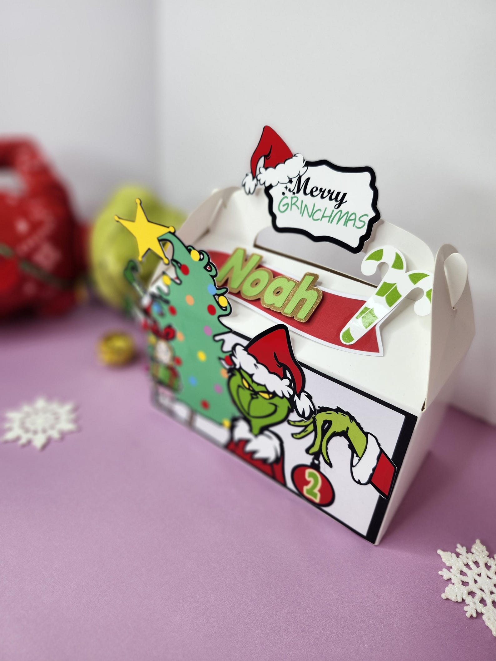 Christmas Two B-day Grinch, Grinch Favor Box, Grinch Christmas Gift Box ...