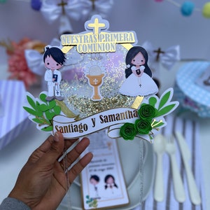 Personalized First Communion Cake Topper: Party Centerpiece Decoration ...