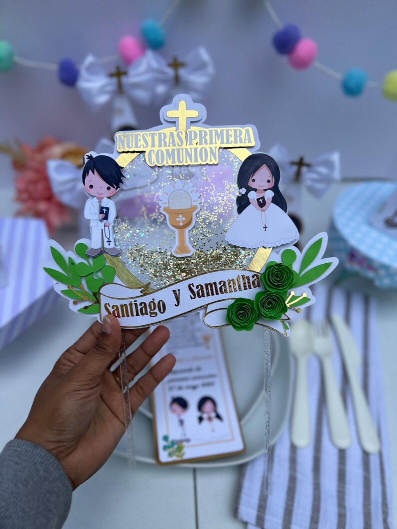 Personalized First Communion Cake Topper: Party Centerpiece Decoration ...