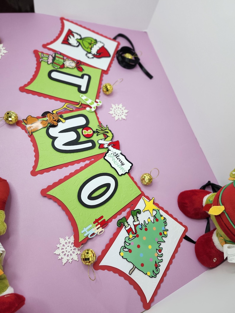 Grinch Christmas Banner: Merry Grinchmas Garland - Etsy