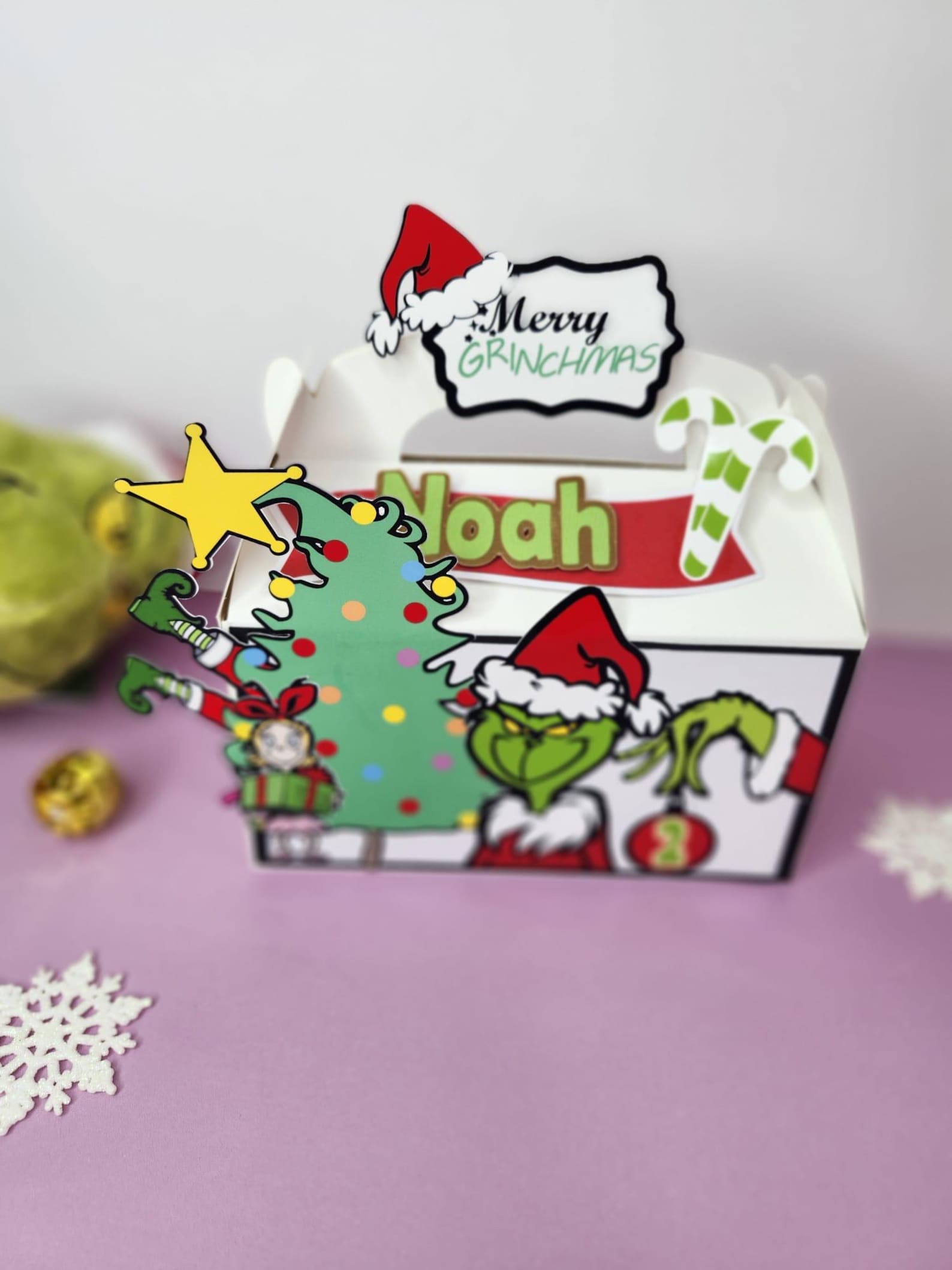 Christmas Two B-day Grinch, Grinch Favor Box, Grinch Christmas Gift Box ...